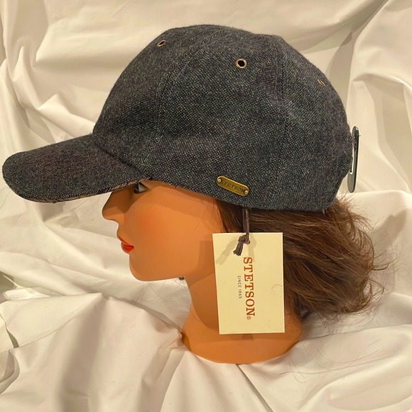 Stetson | Accessories | Stetson Dark Denim Look Wool Blend Baseball Cap ...